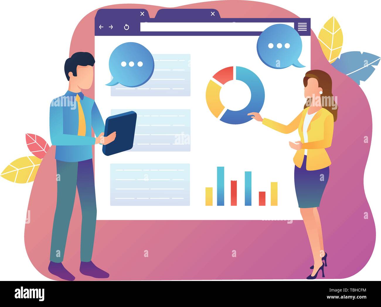 Presentation showing business analysis data Stock Vector Images - Alamy