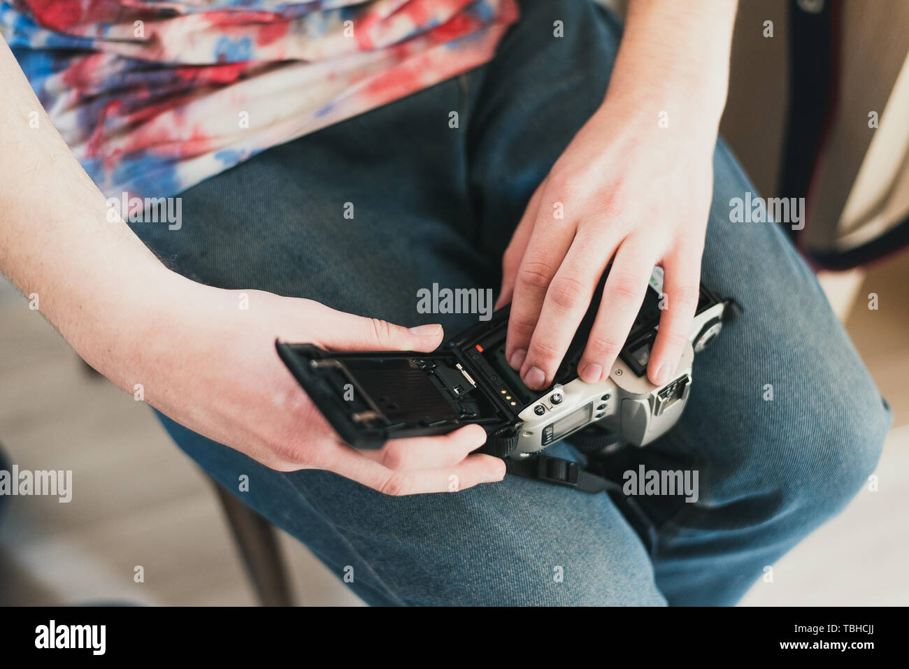Film roll person hi-res stock photography and images - Alamy