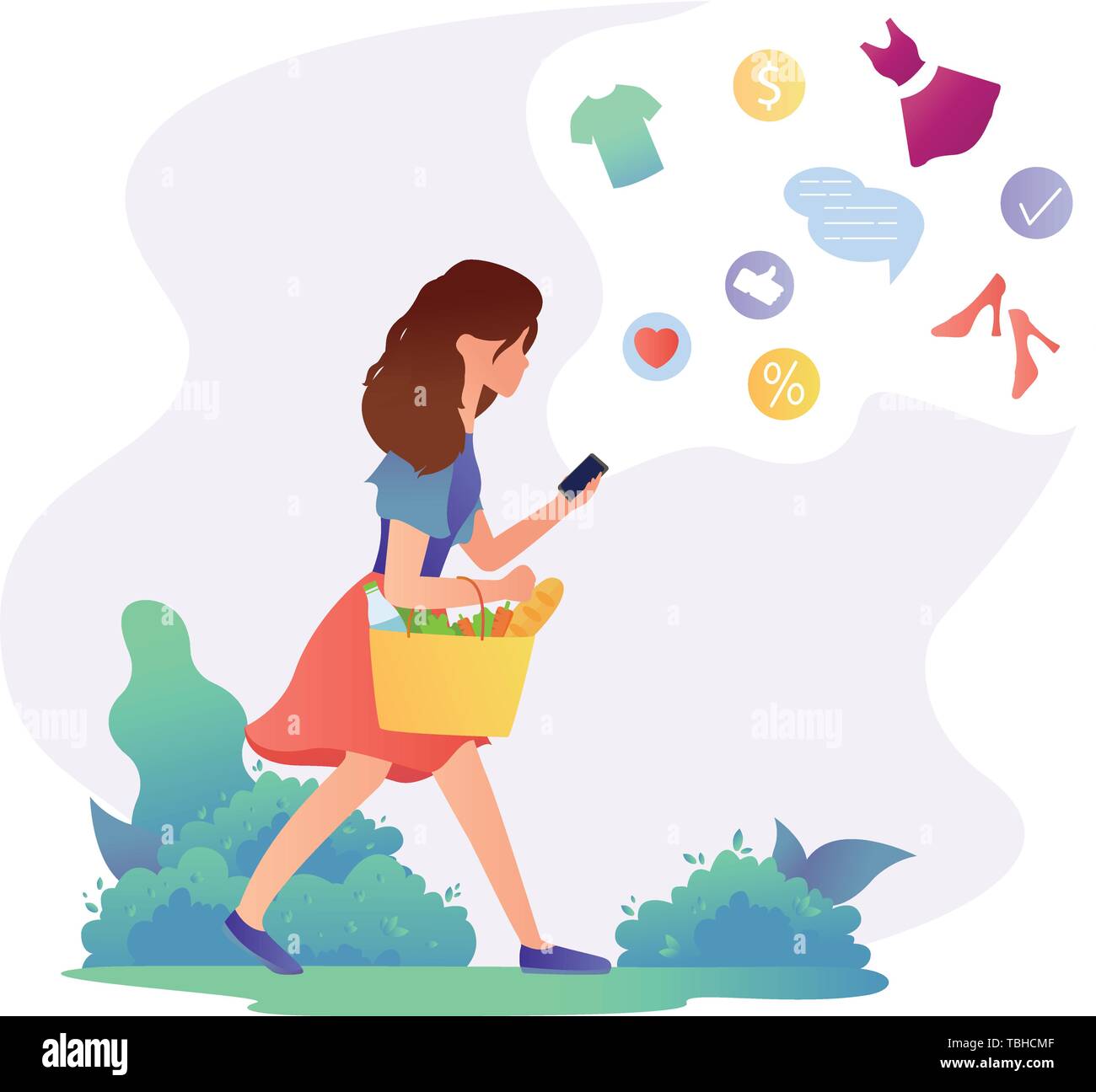 Tablet shopping online technology Stock Vector Images - Alamy