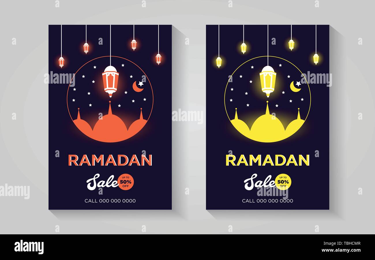 Ramadan promotional colorful poster vector template - Ramadan offer ...