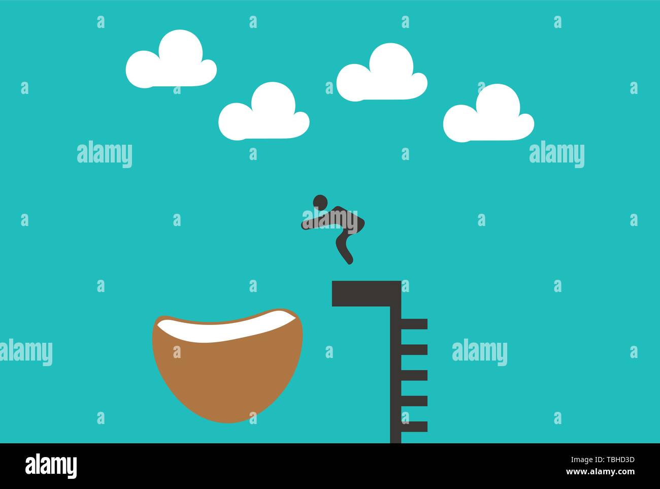 Minimal coconut swimming concept illustration Stock Vector Image & Art ...