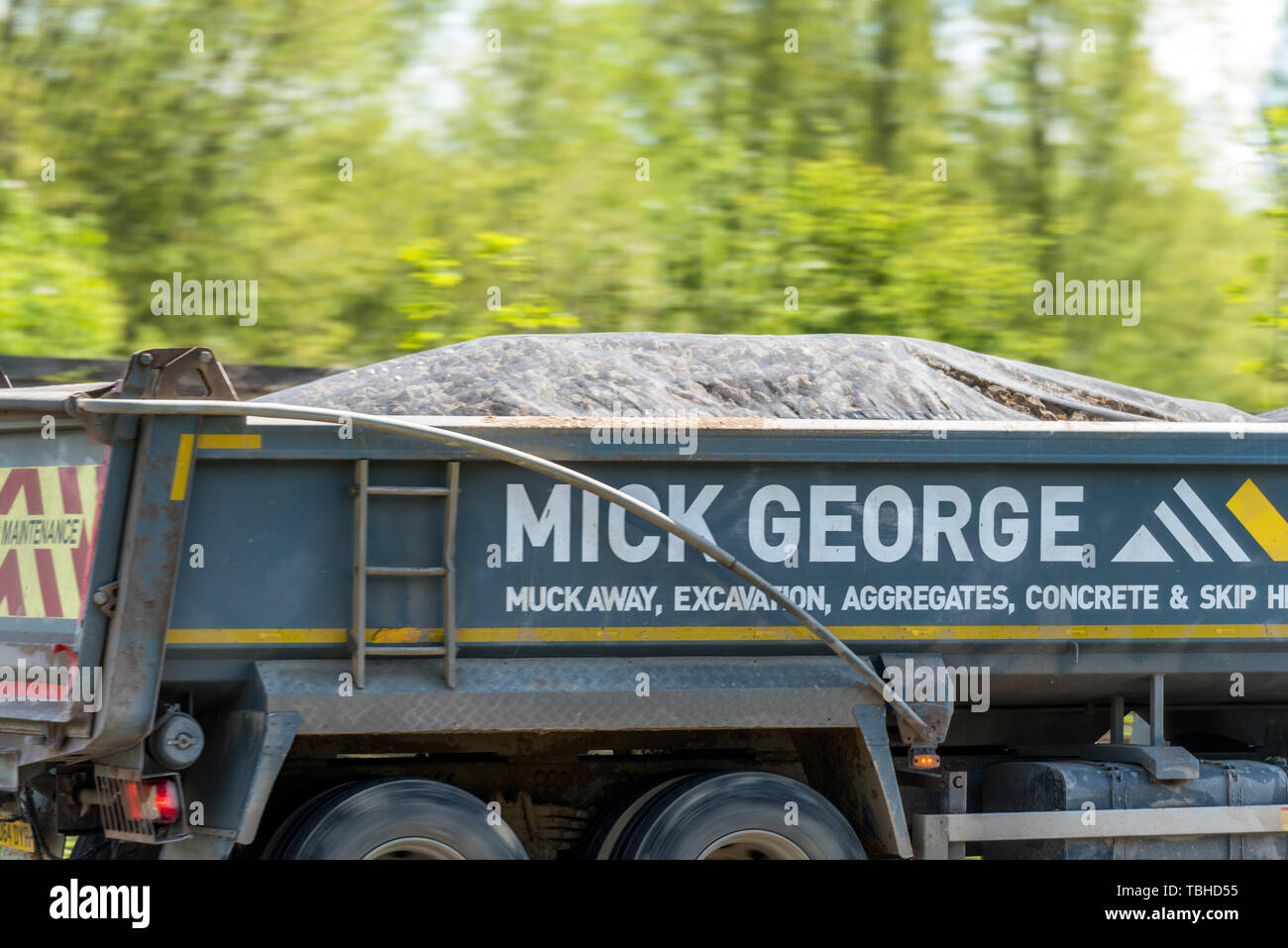 Northampton, UK - May 10th 2019: highway maintenance tipper lorry truck ...