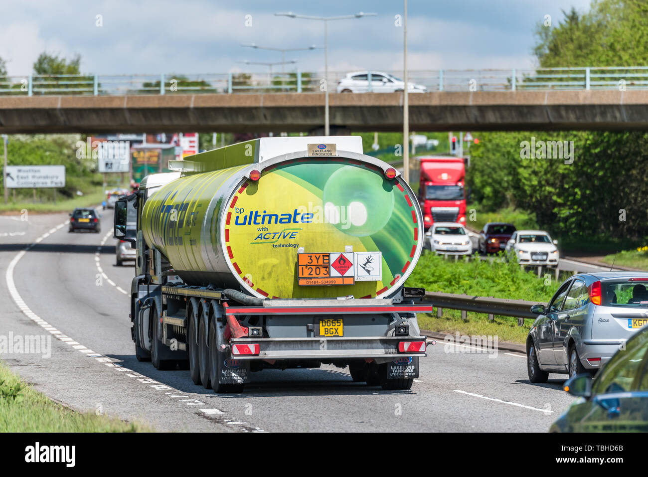 Northampton, UK - May 10th 2019: british petroleum tanker lorry truck ...