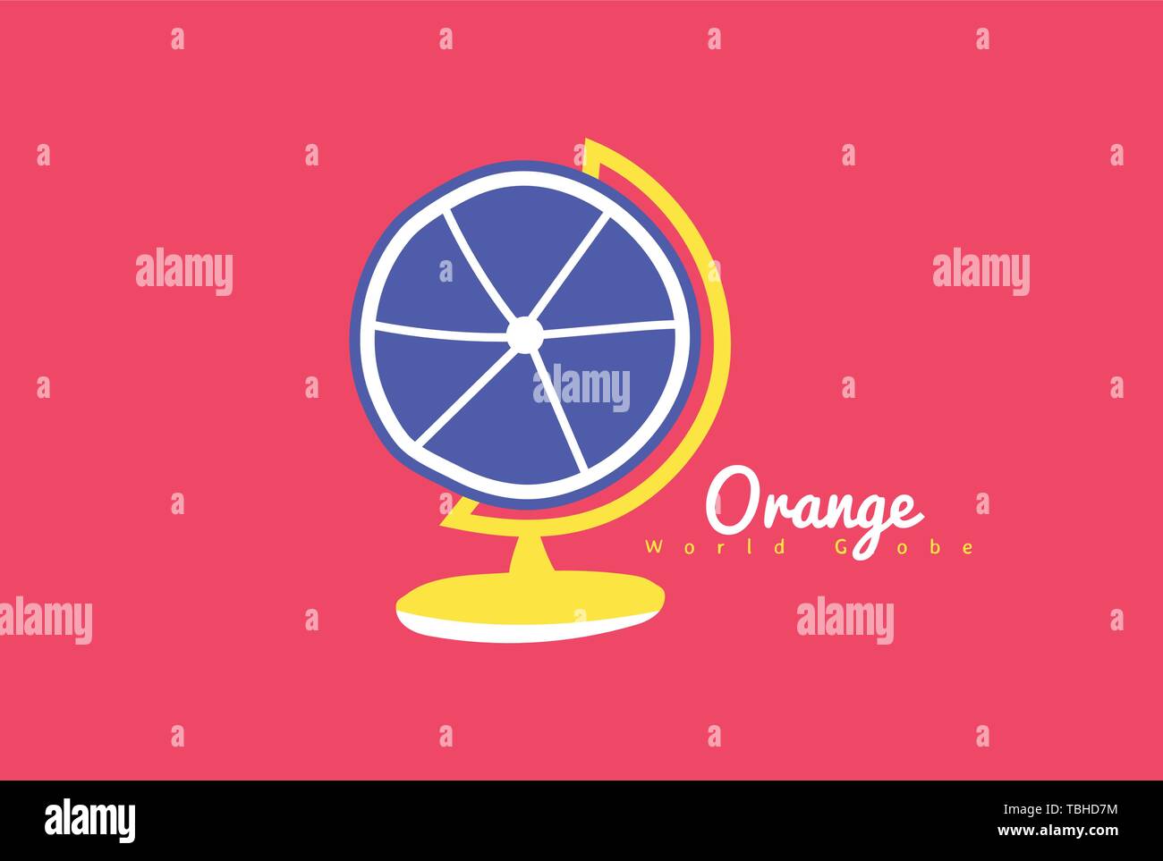 Modern orange world globe illustration Stock Vector Image & Art - Alamy