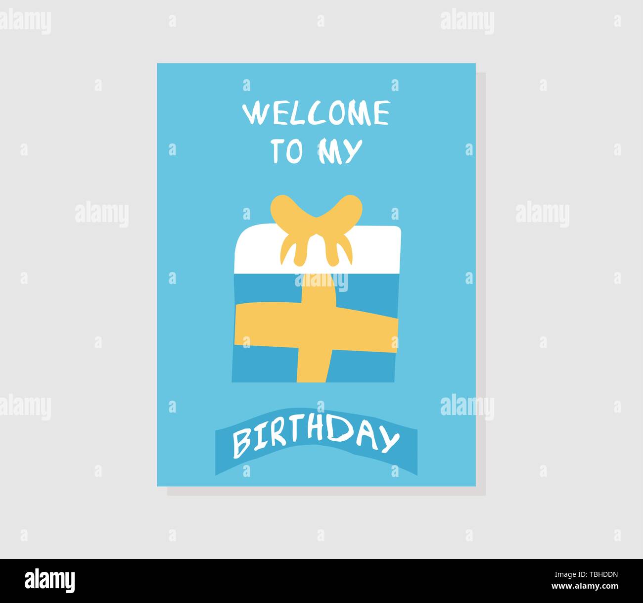 Minimalist Birthday welcome card blue Stock Vector Image & Art - Alamy