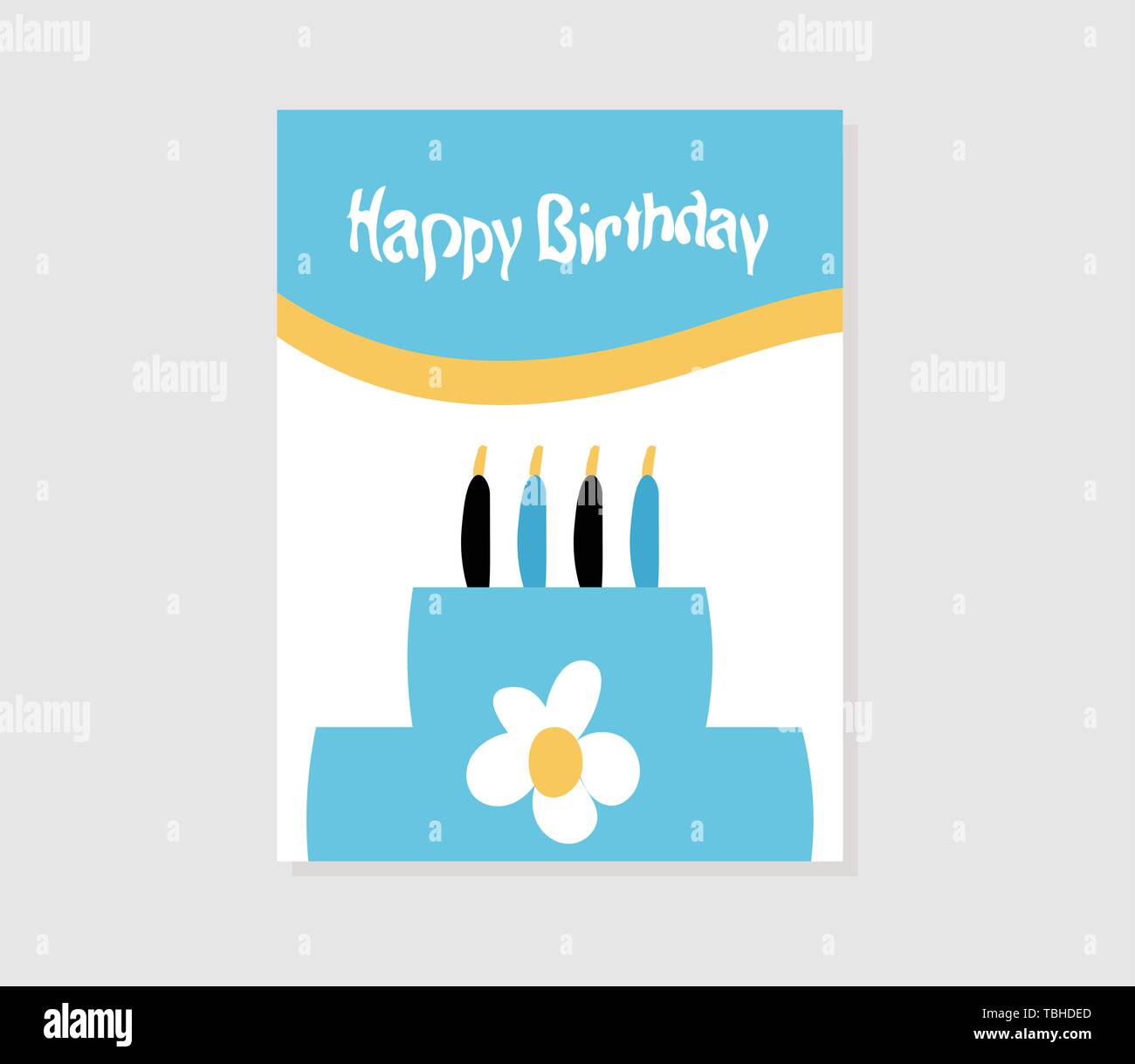 Awesome birthday gift card blue color Stock Vector Image & Art - Alamy