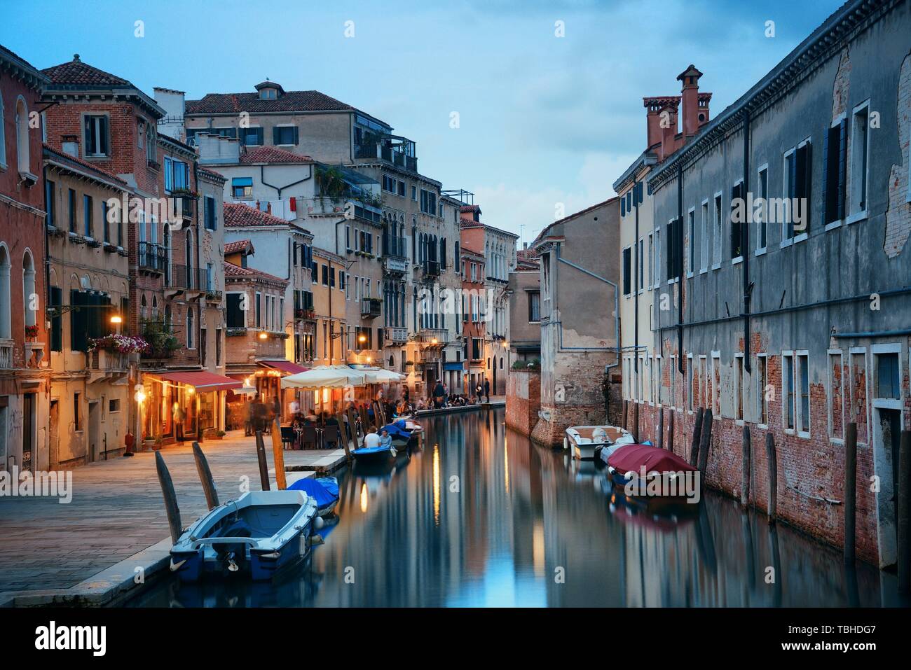 Venice canal view with historical buildings. Italy Stock Photo - Alamy