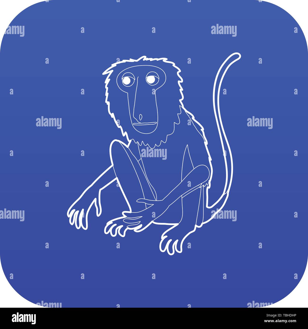 Sitting monkey icon blue vector Stock Vector Image & Art - Alamy
