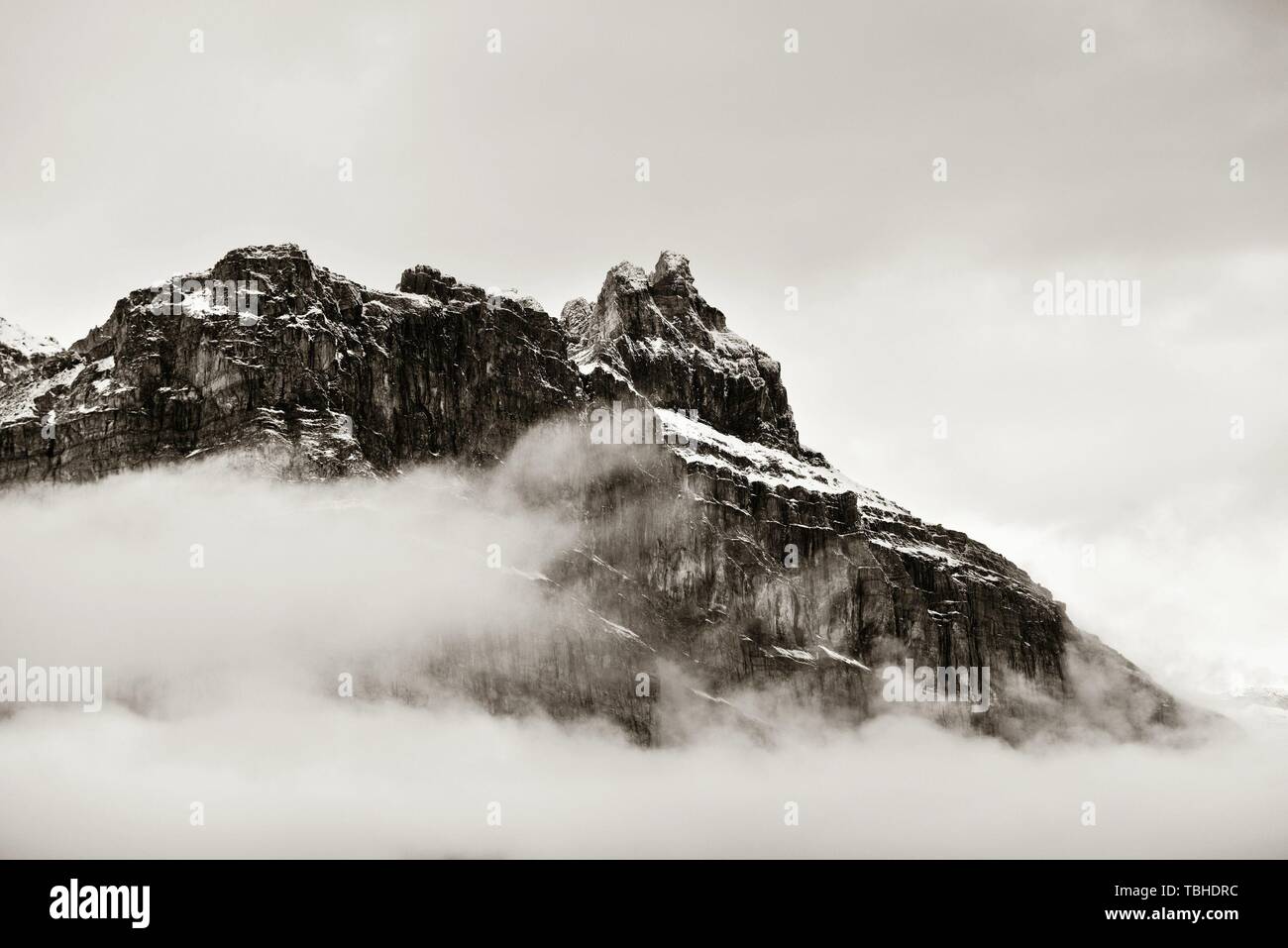 Foggy mountain and cloud in Banff National Park, Canada Stock Photo - Alamy