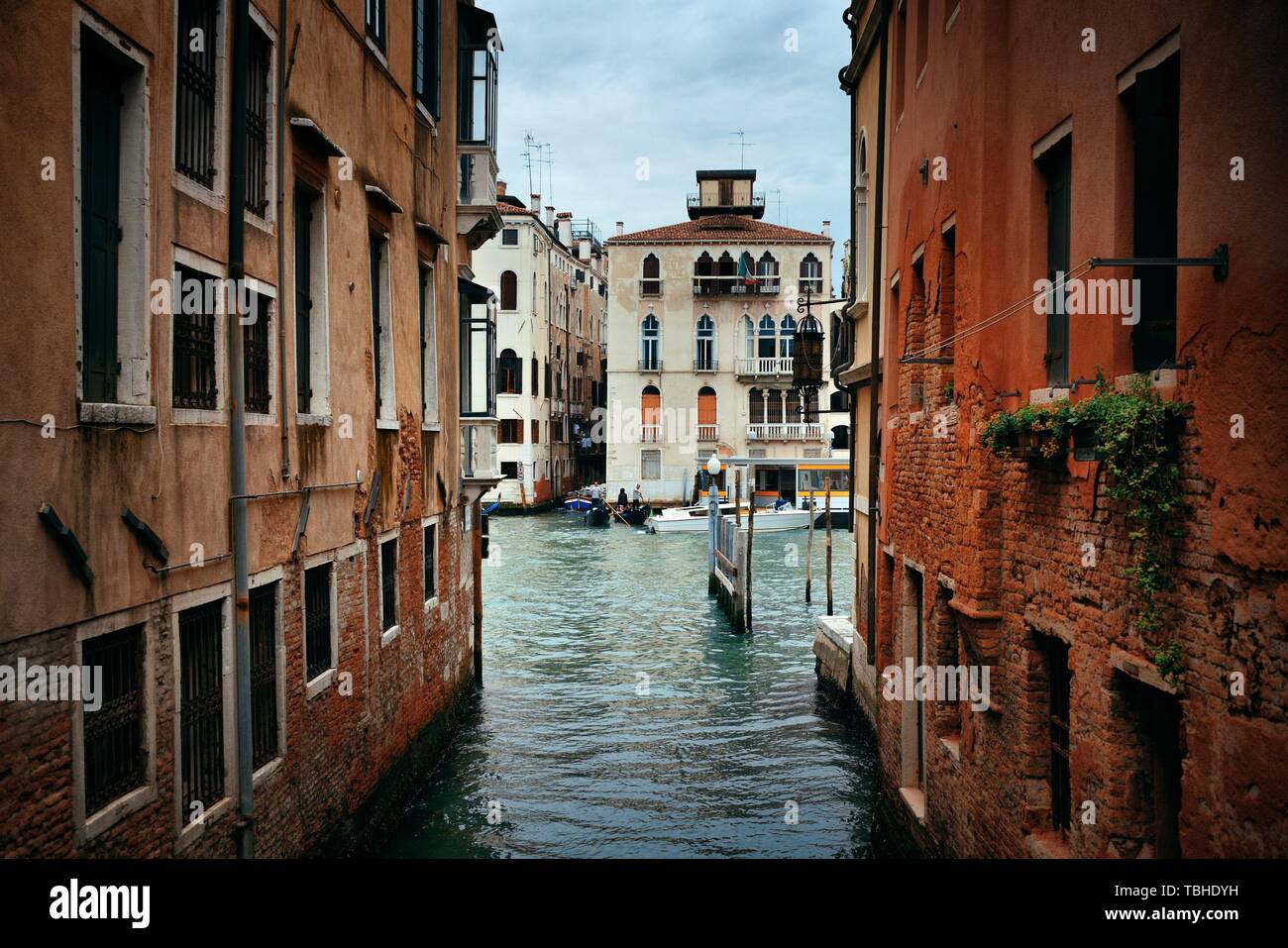 Venice canal view with historical buildings. Italy Stock Photo - Alamy