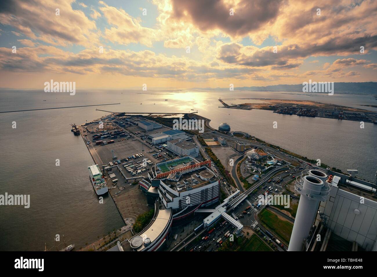 Osaka urban city rooftop view. Japan Stock Photo - Alamy