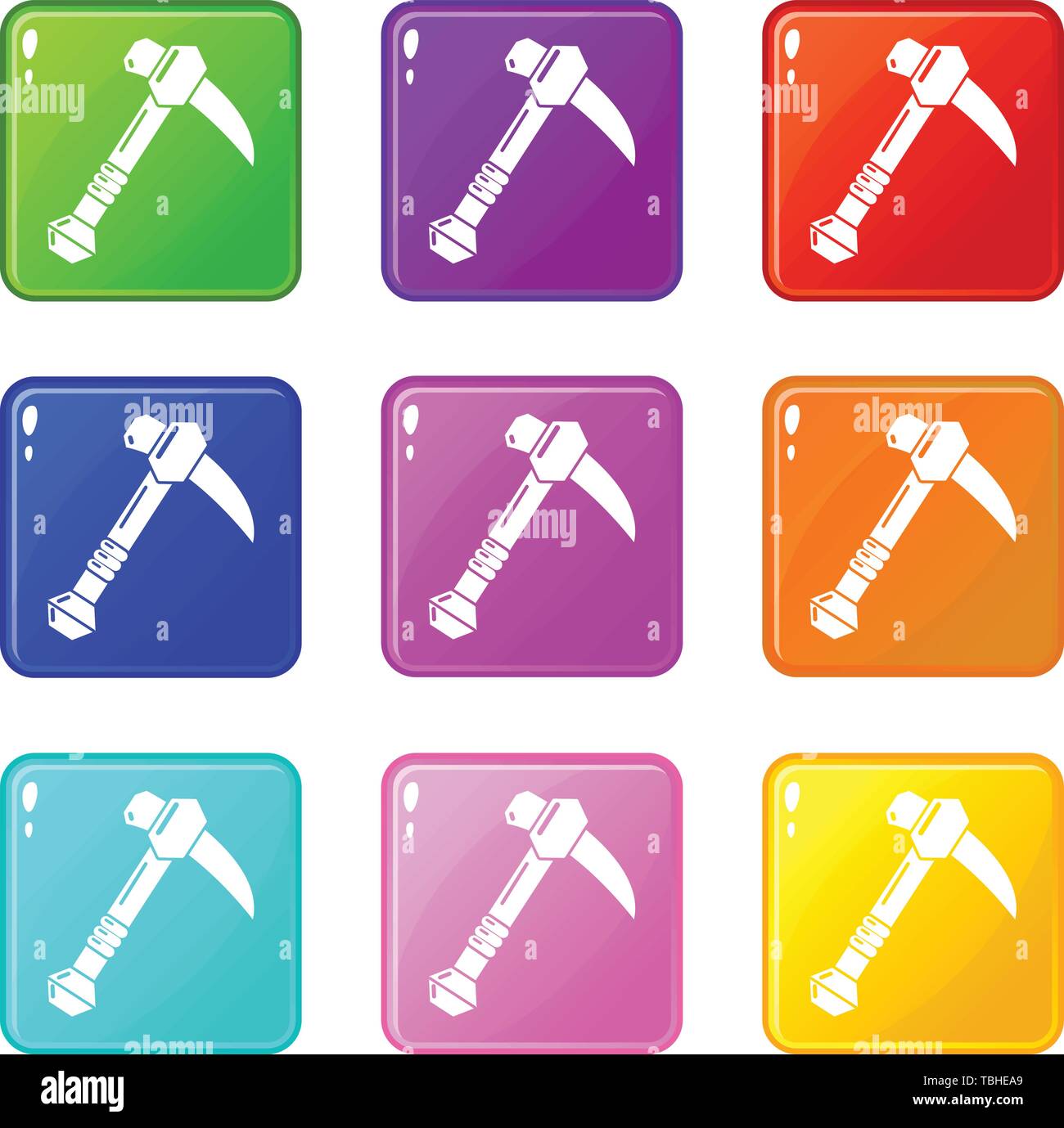 Ax icons set 9 color collection Stock Vector Image & Art - Alamy