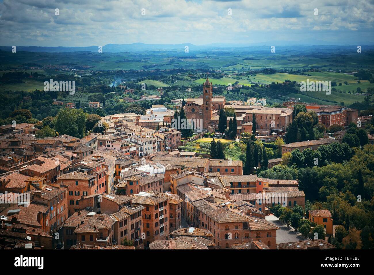 Medieval town Siena rooftop view with historic buildings in Italy Stock ...