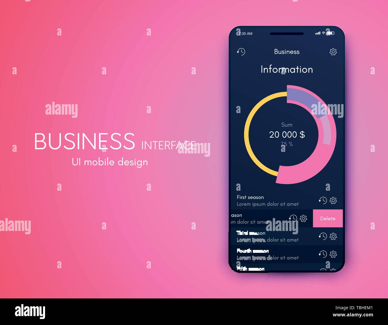 Vector graphics mobile infographics with four options. Template for ...