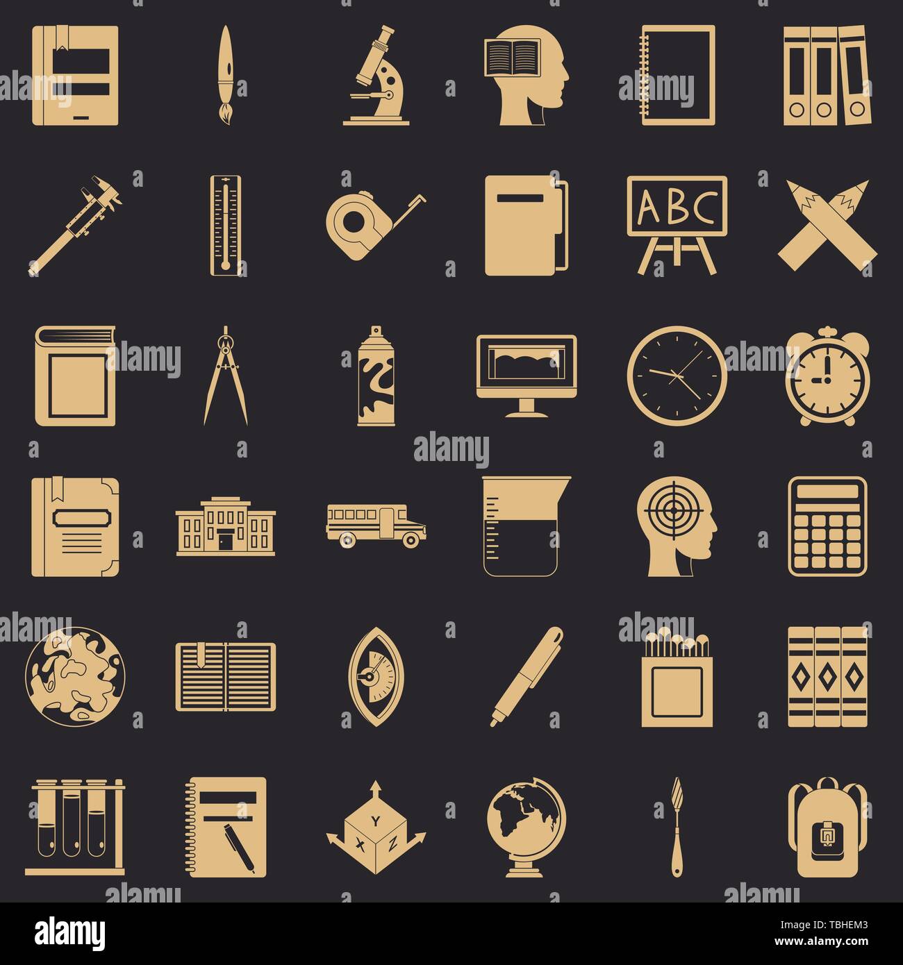 Learning icons set, simple style Stock Vector Image & Art - Alamy