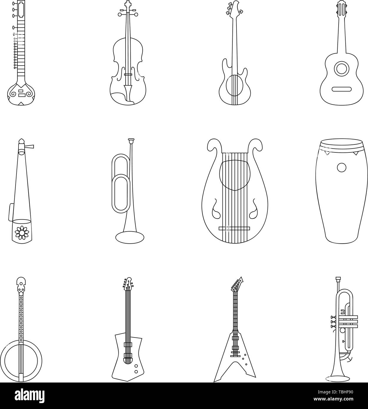 Music instruments Icons set - vector Stock Vector Image & Art - Alamy