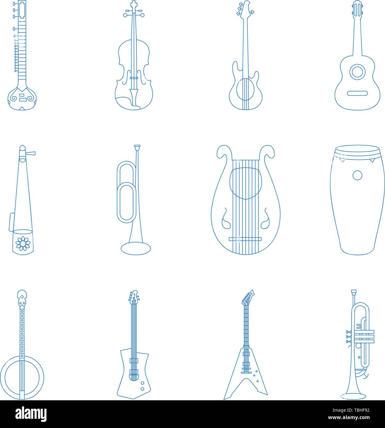 Stringed musical instruments Stock Vector Images - Alamy
