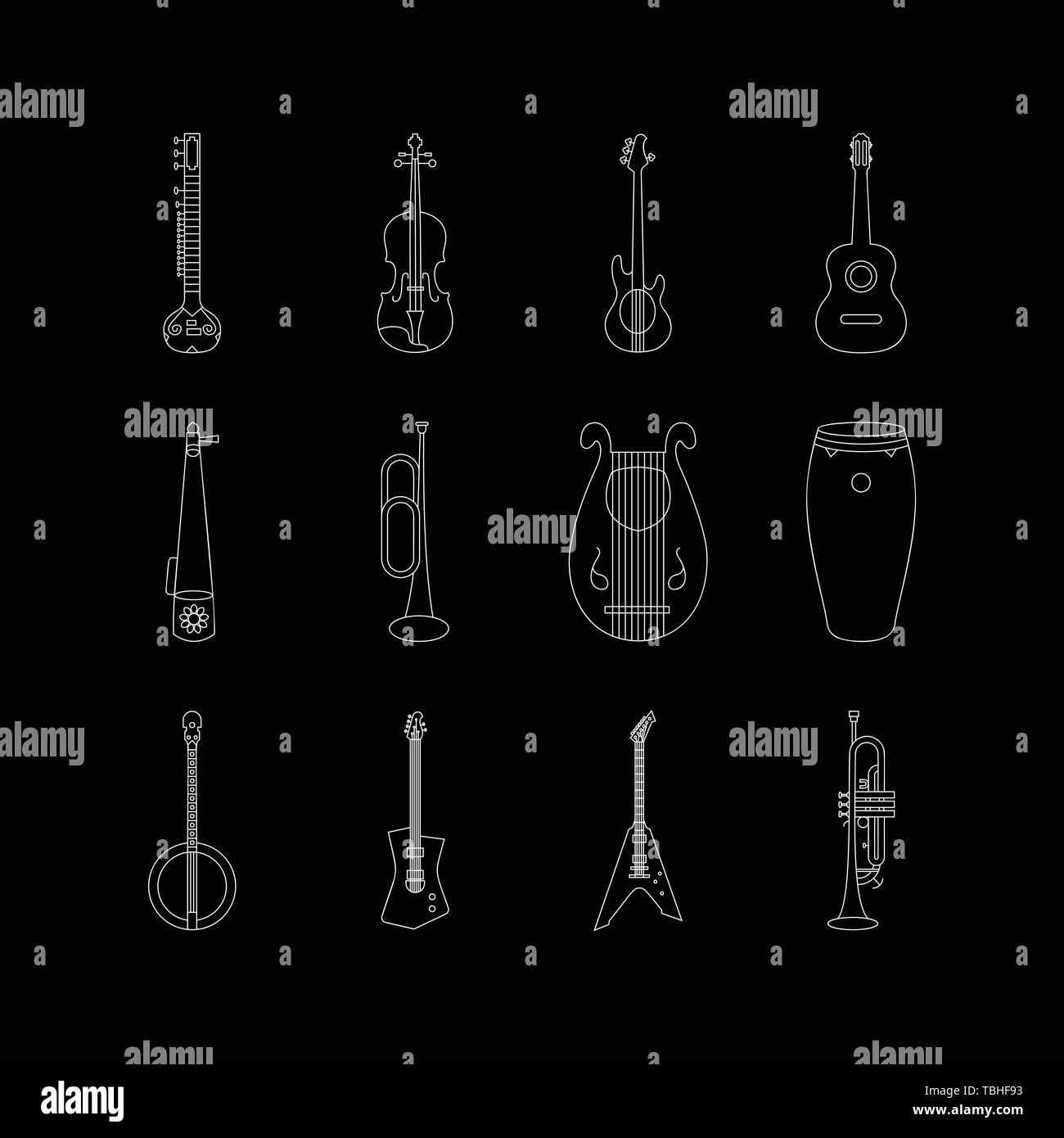 Music instruments Icons set - vector Stock Vector Image & Art - Alamy