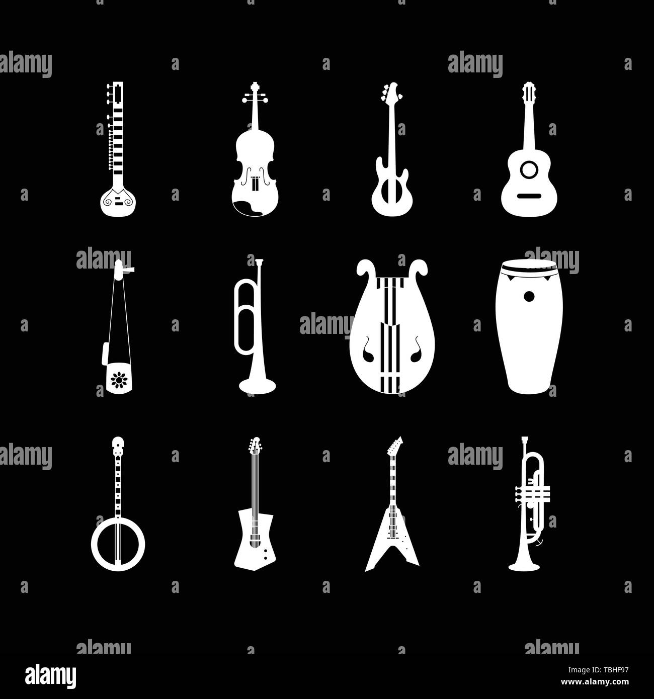 Stringed musical instruments Stock Vector Images - Alamy