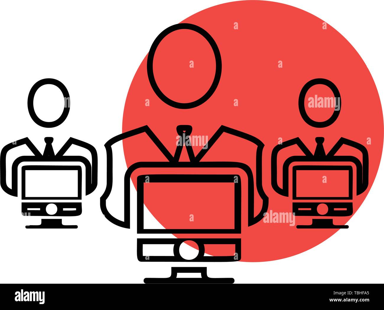 Offices time working on the computer - vector Stock Vector Image & Art ...