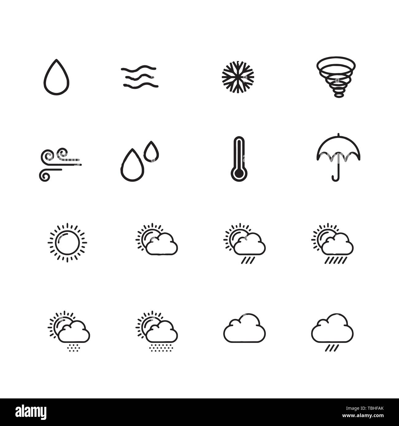 weather icons with White Background Vector Stock Vector Image & Art - Alamy
