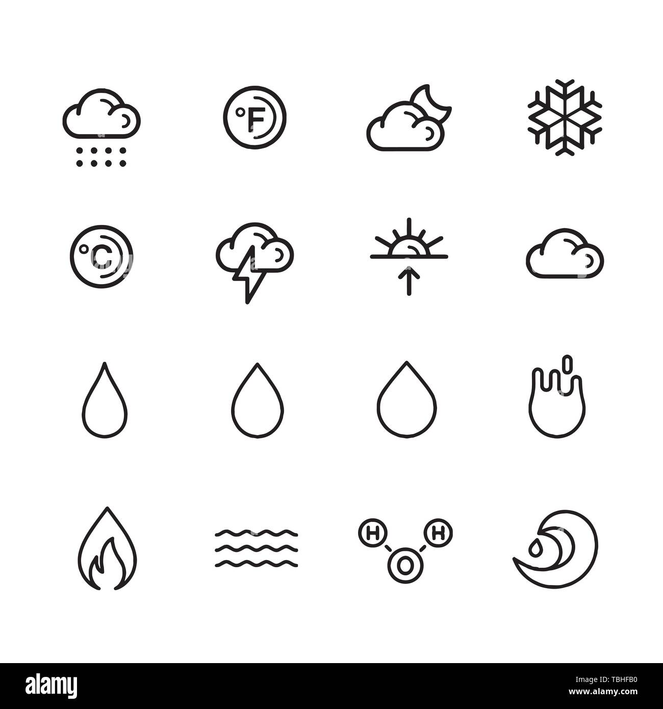 weather icons with White Background Vector Stock Vector Image & Art - Alamy