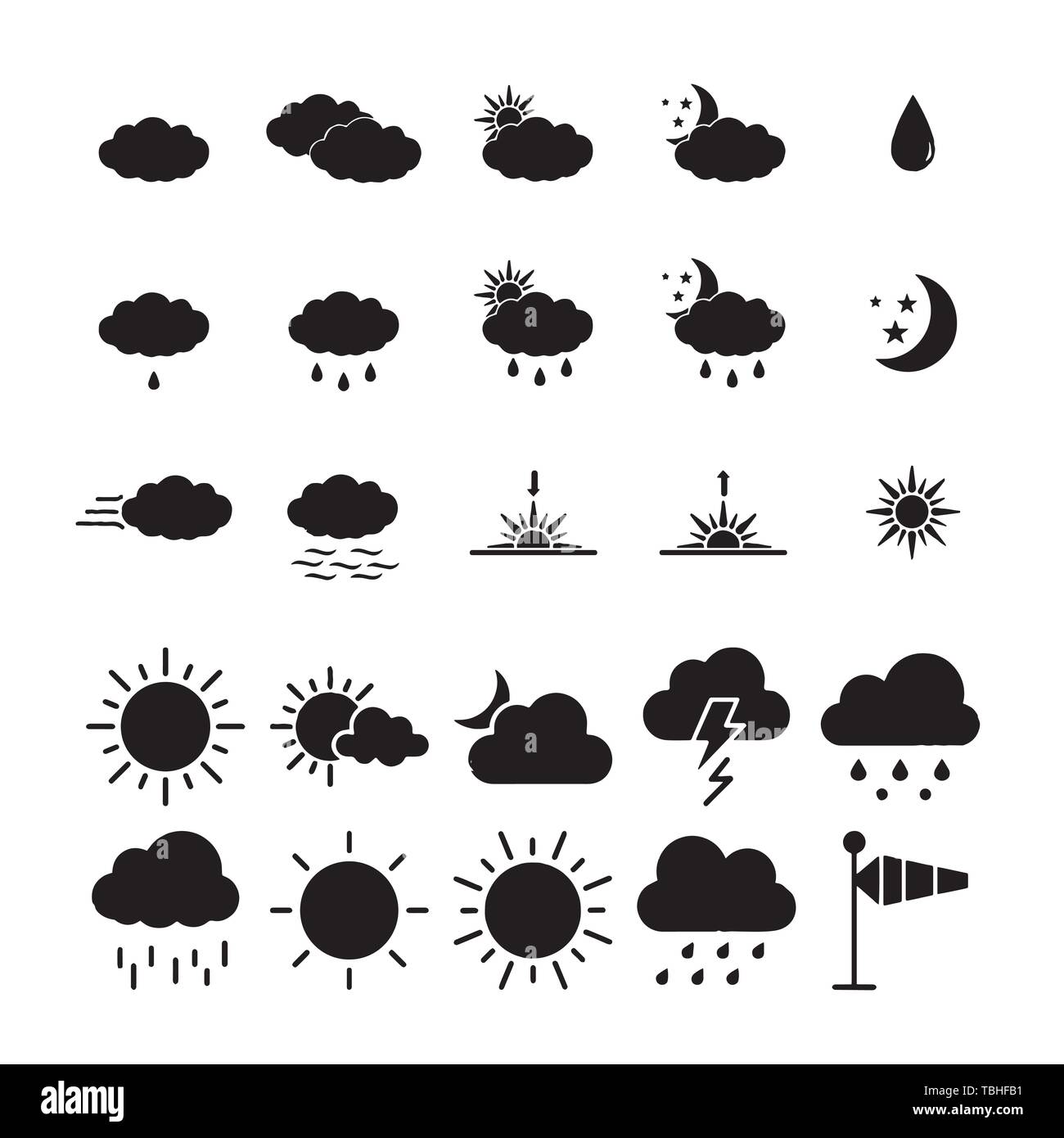 weather icons with White Background Vector Stock Vector Image & Art - Alamy