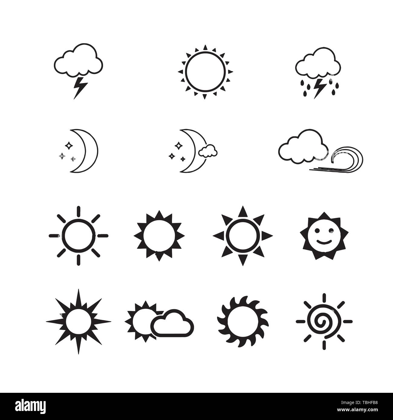 weather icons with White Background Vector Stock Vector Image & Art - Alamy
