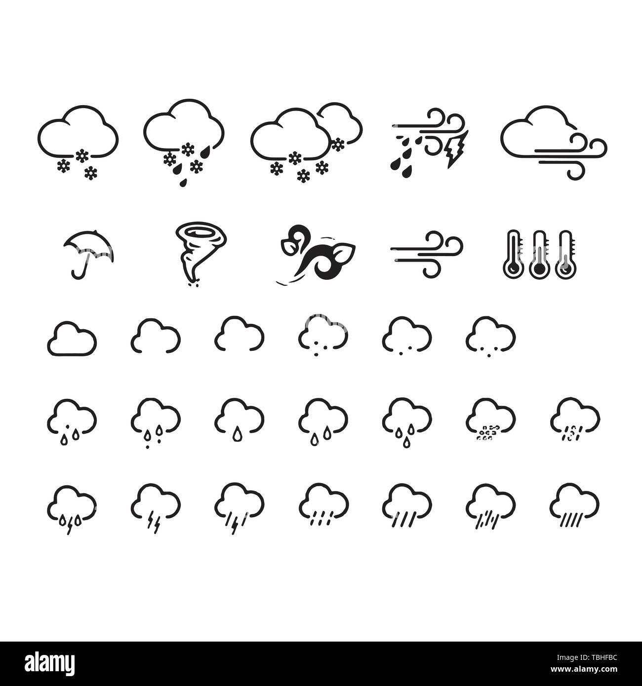weather icons with White Background Vector Stock Vector Image & Art - Alamy