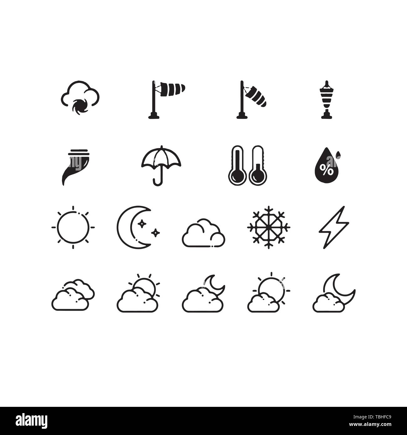 weather icons with White Background Vector Stock Vector Image & Art - Alamy