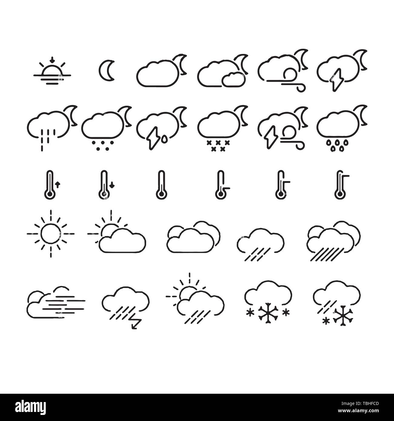 weather icons with White Background Vector Stock Vector Image & Art - Alamy