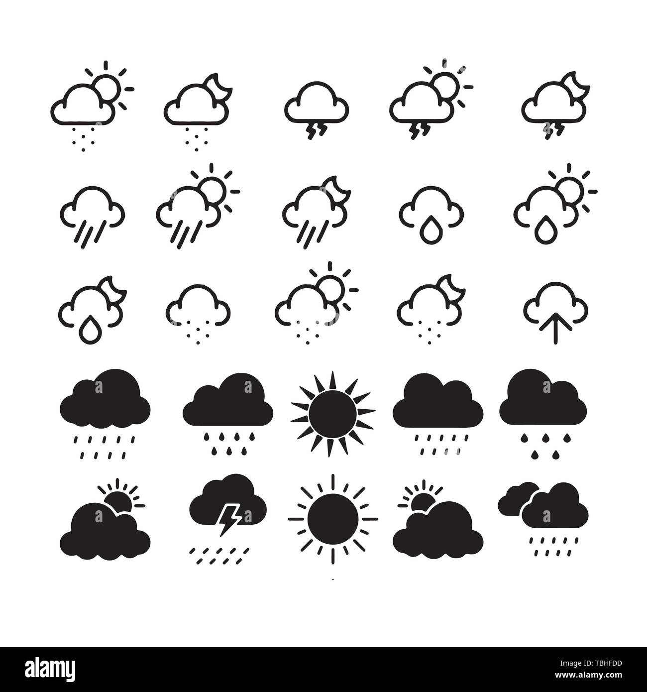 weather icons with White Background Vector Stock Vector Image & Art - Alamy