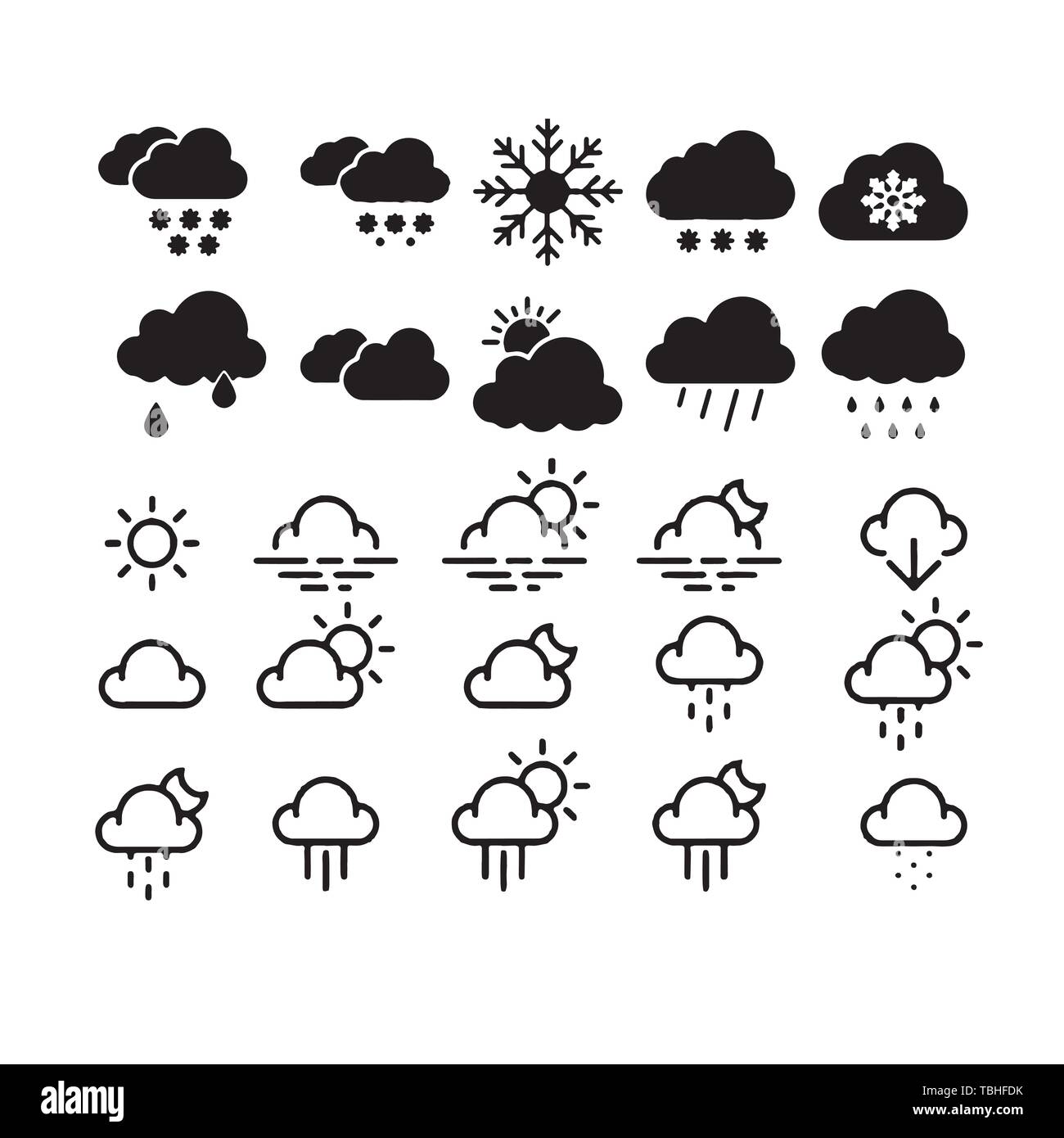 weather icons with White Background Vector Stock Vector Image & Art - Alamy