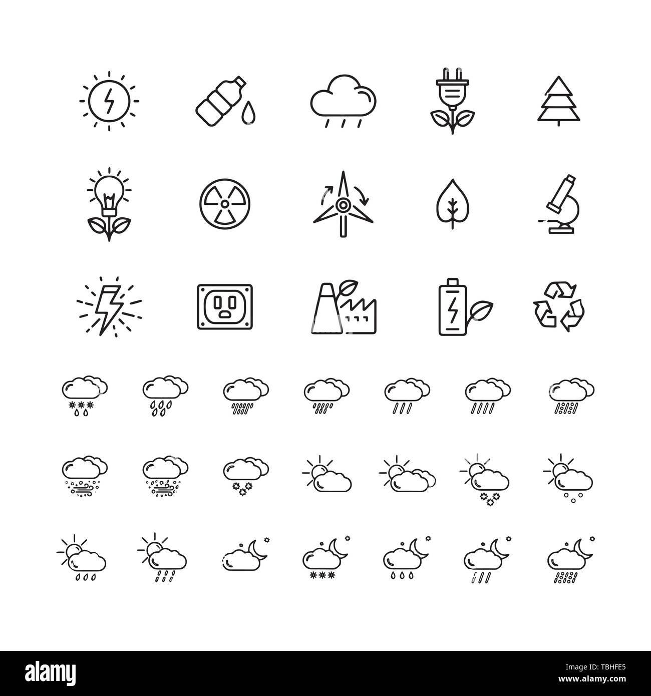 weather icons with White Background Vector Stock Vector Image & Art - Alamy