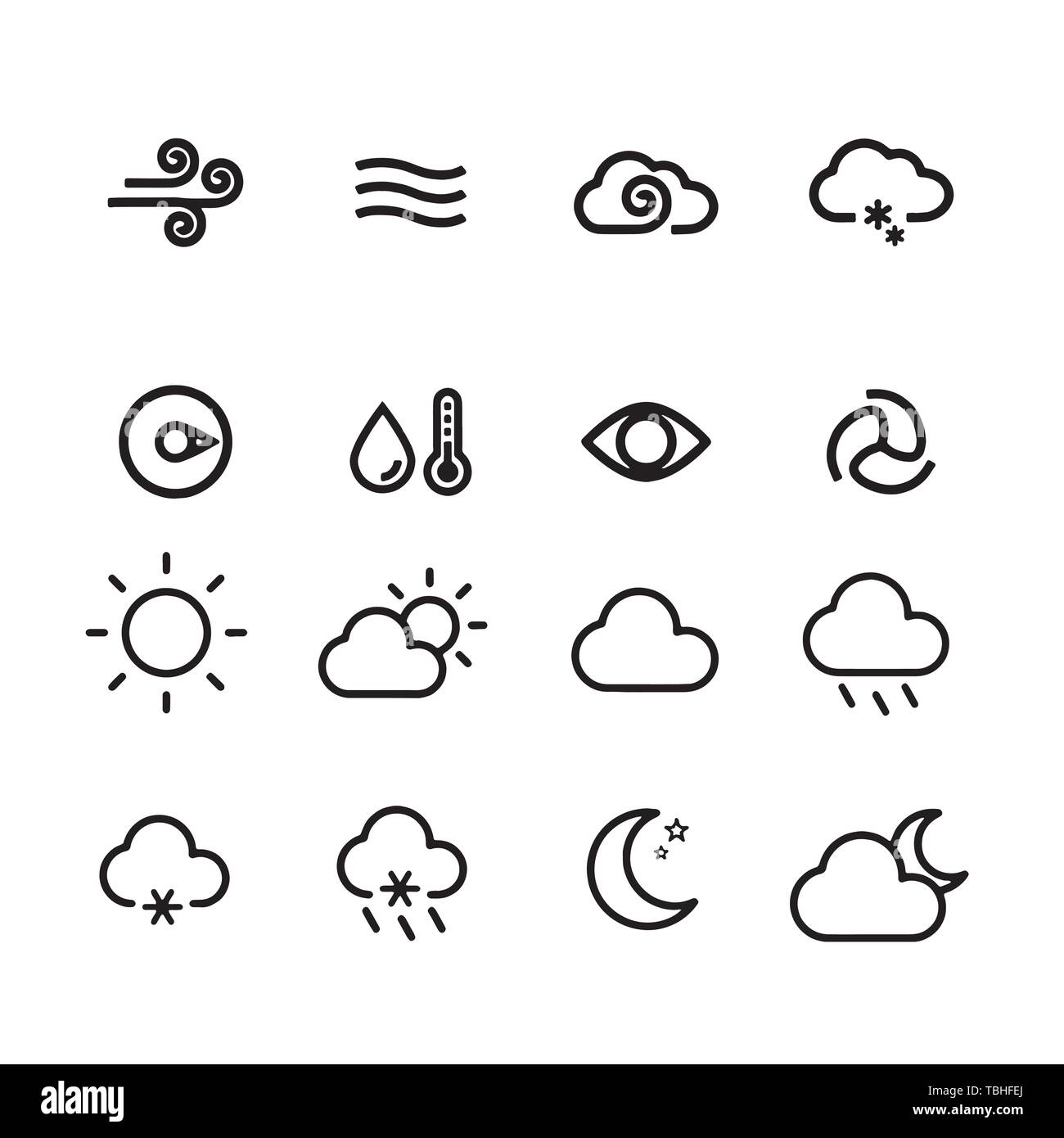 weather icons with White Background Vector Stock Vector Image & Art - Alamy