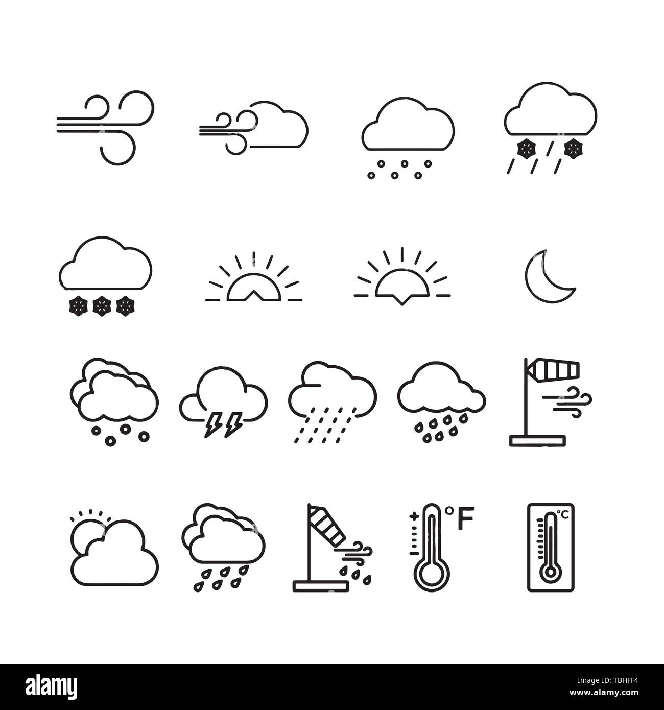 weather icons with White Background Vector Stock Vector Image & Art - Alamy