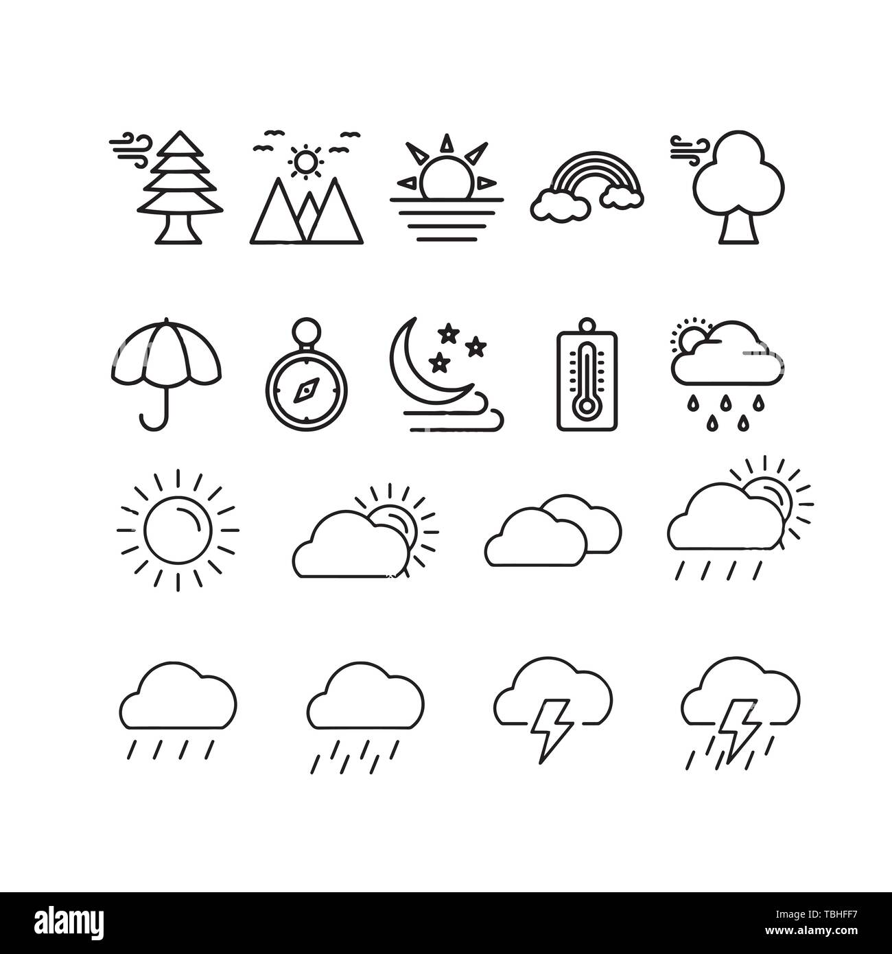 weather icons with White Background Vector Stock Vector Image & Art - Alamy