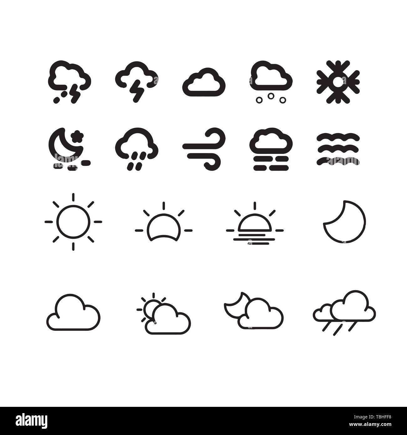 weather icons with White Background Vector Stock Vector Image & Art - Alamy