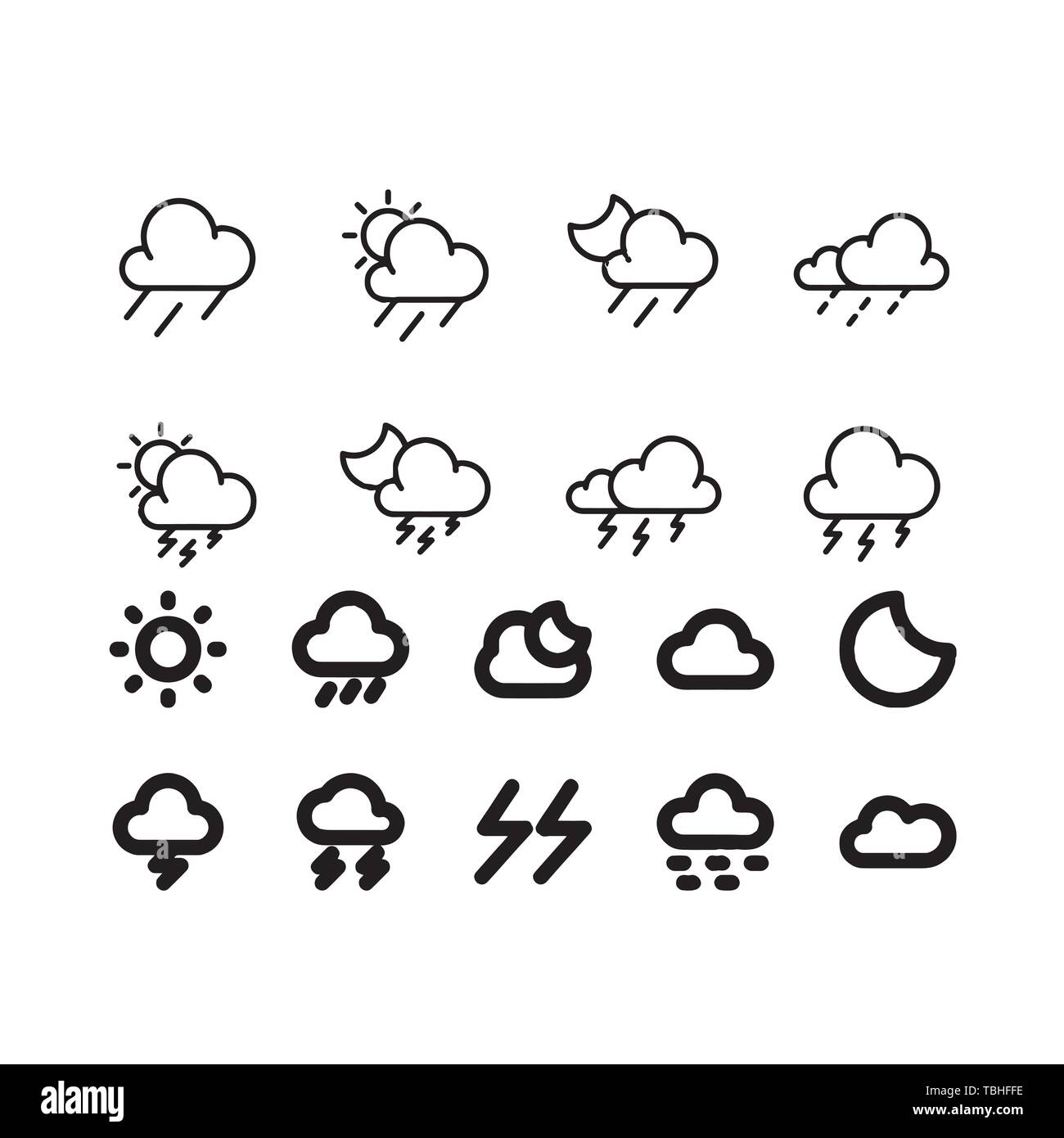 weather icons with White Background Vector Stock Vector Image & Art - Alamy