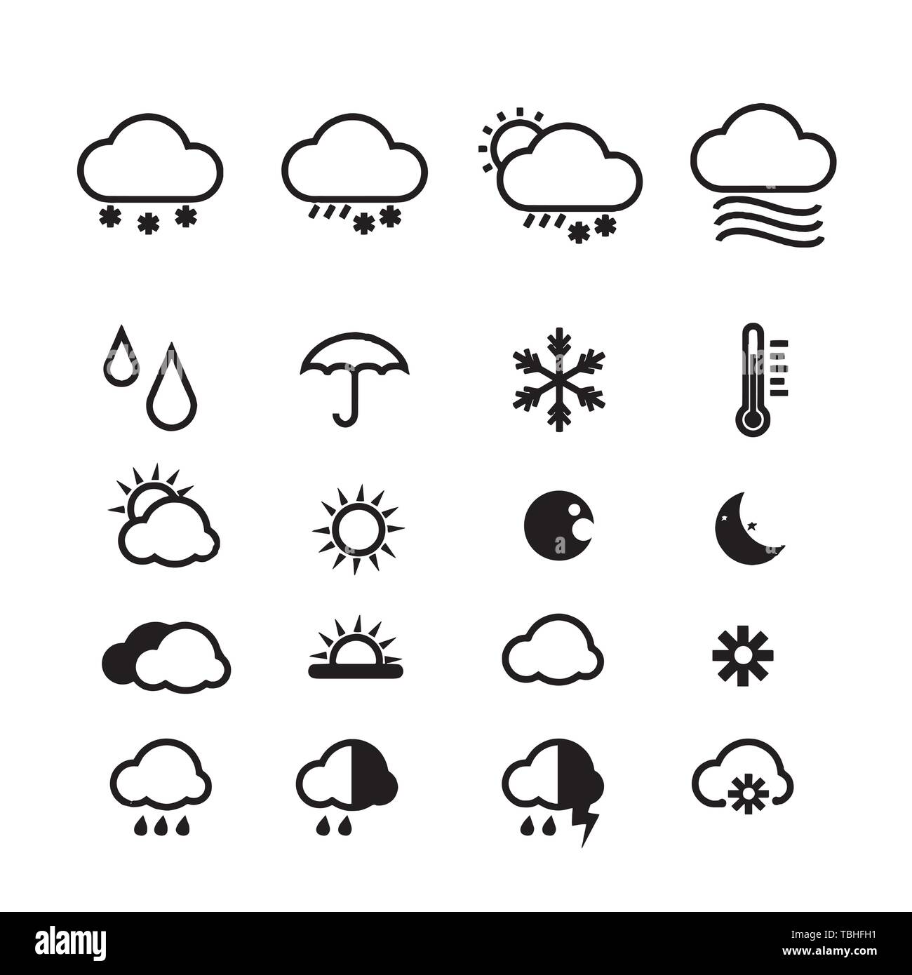 weather icons with White Background Vector Stock Vector Image & Art - Alamy