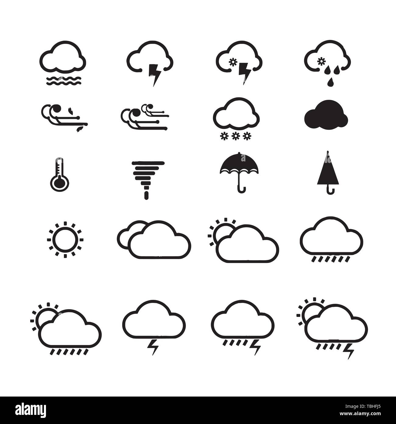 weather icons with White Background Vector Stock Vector Image & Art - Alamy