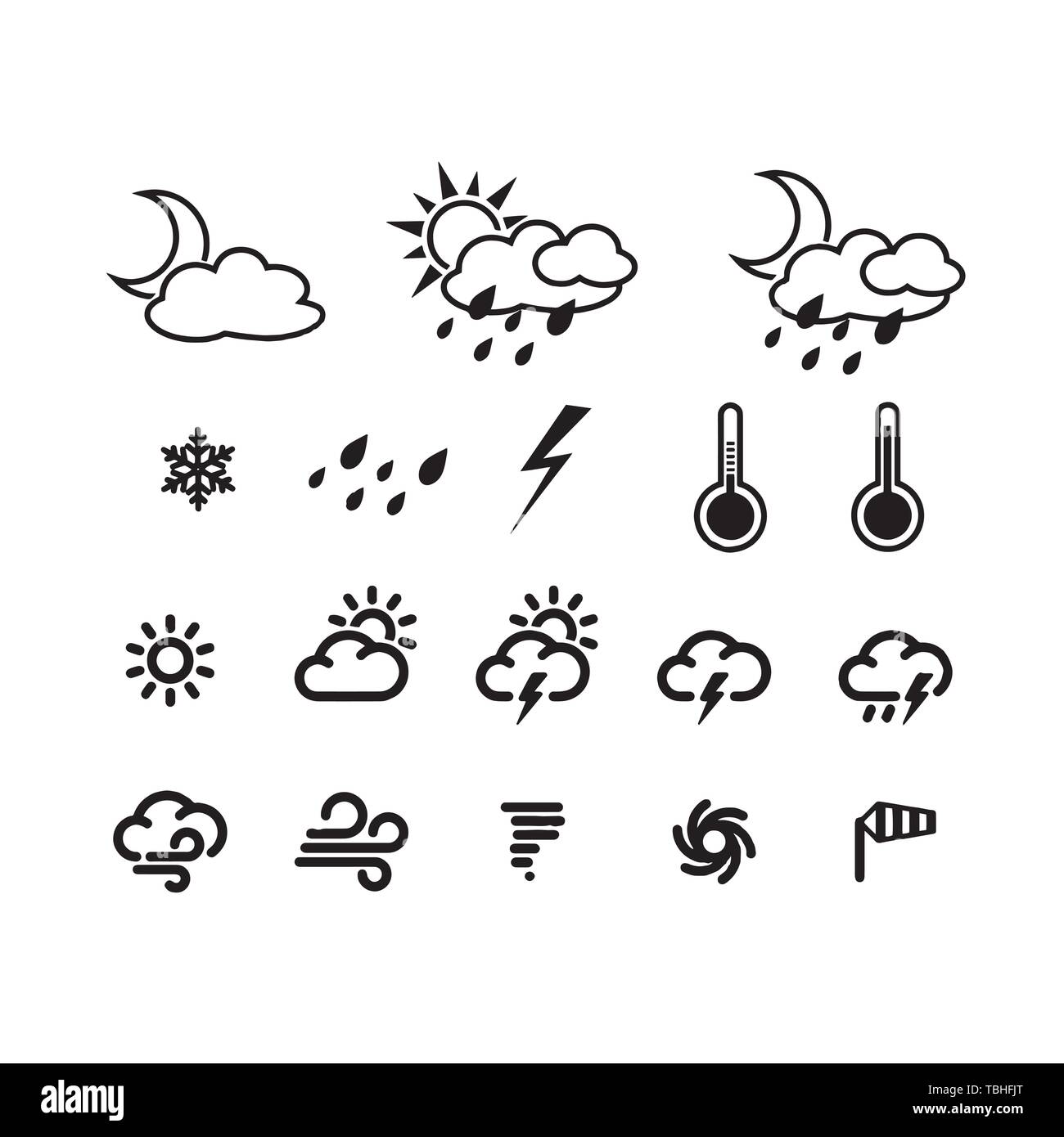 weather icons with White Background Vector Stock Vector Image & Art - Alamy