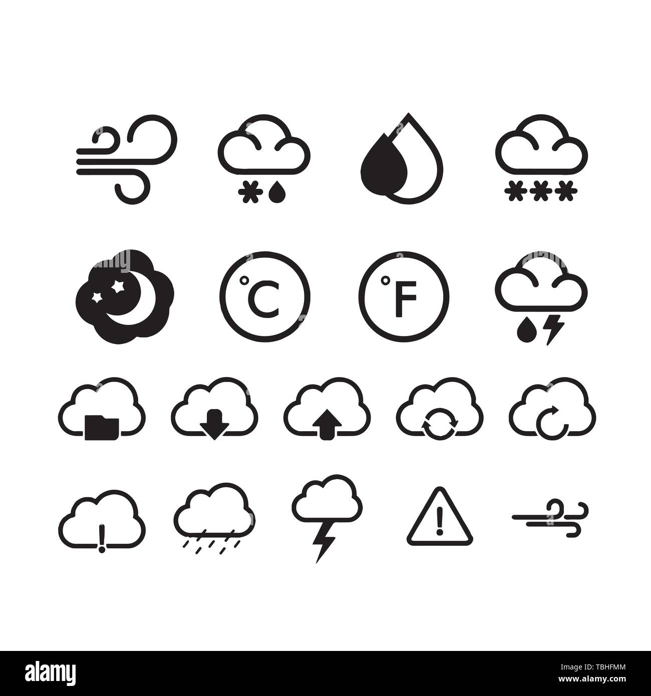 weather icons with White Background Vector Stock Vector Image & Art - Alamy