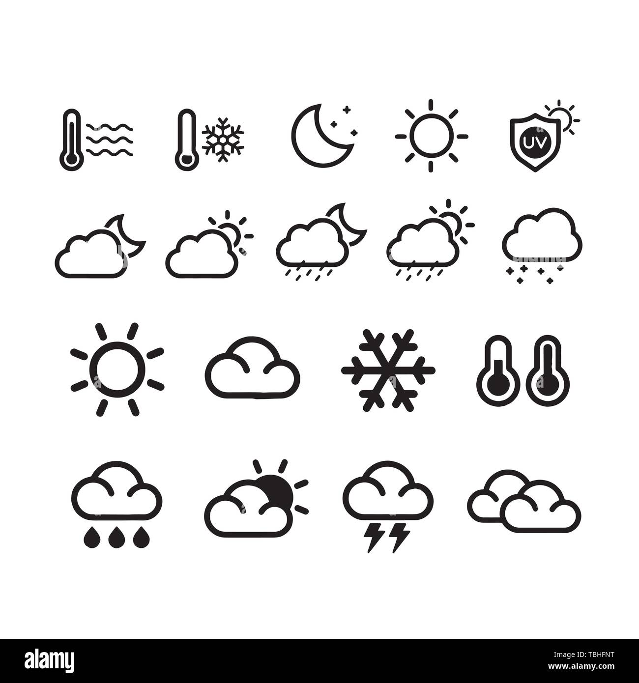 weather icons with White Background Vector Stock Vector Image & Art - Alamy