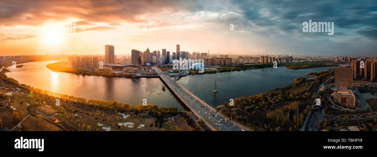 Panoramic view of Hunhe Bay, Shenyang Stock Photo - Alamy