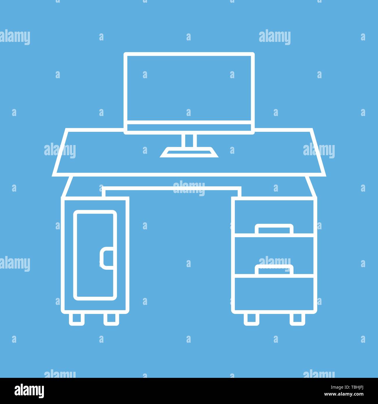 Computer desk icon - vector Stock Vector Image & Art - Alamy
