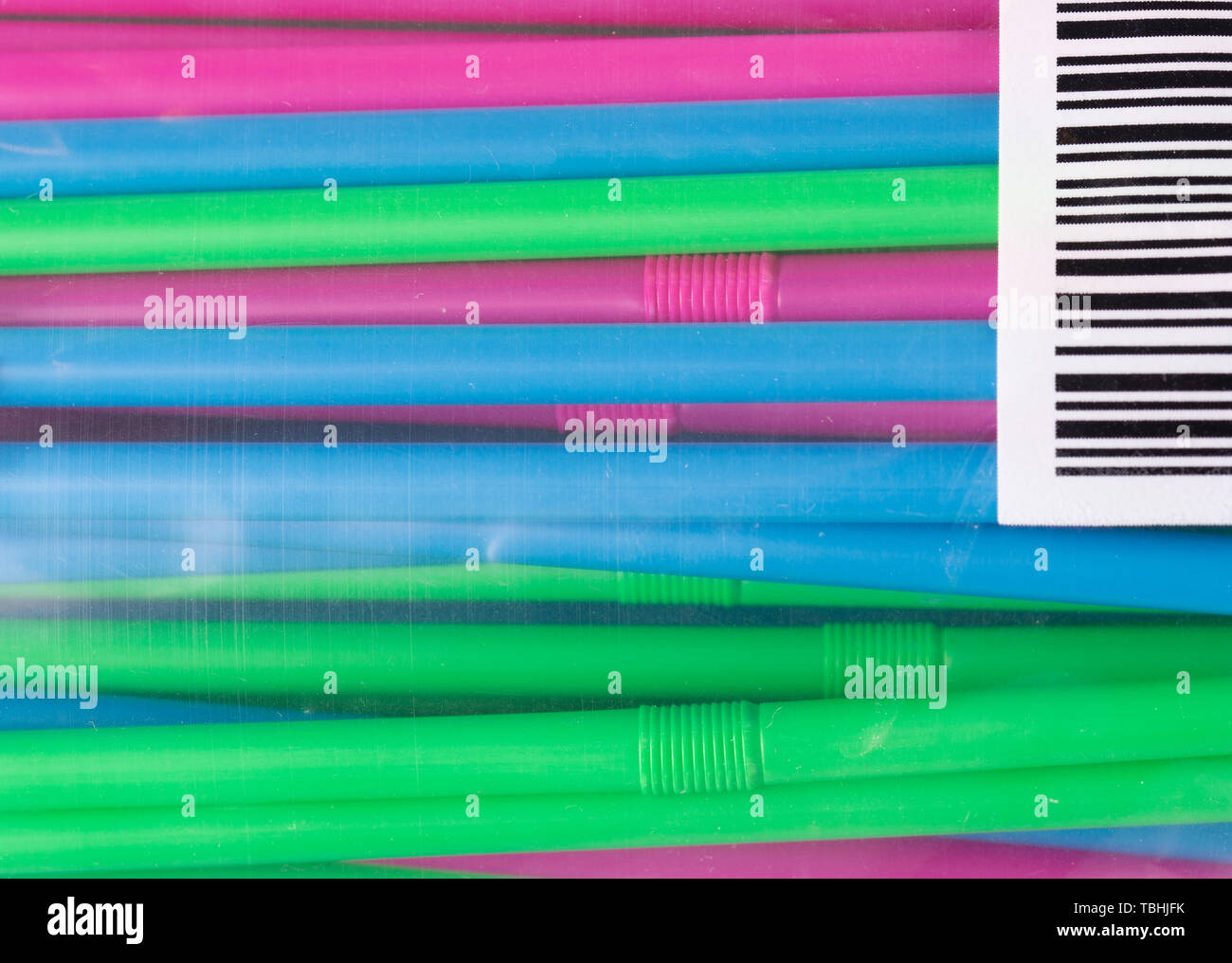 New plastic drinking straws/party straws in a sealed plastic bag ...