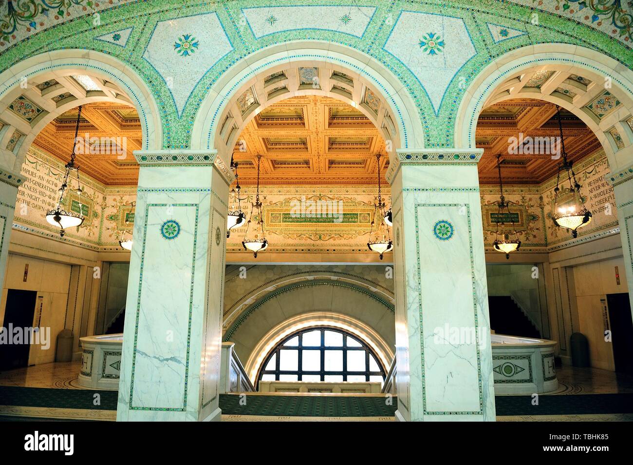 Chicago Cultural Center interior view Stock Photo - Alamy