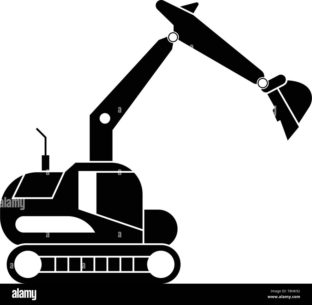 Excavator icon - Excavator machine icon vector Stock Vector Image & Art ...
