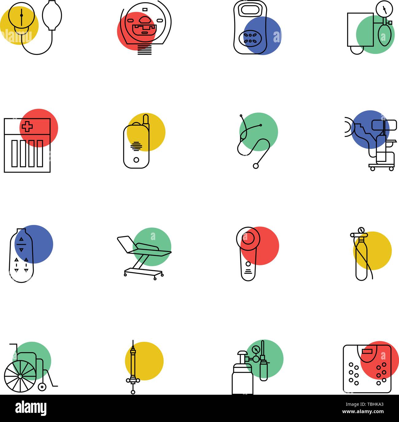 Medical equipment linear icons hi-res stock photography and images - Alamy